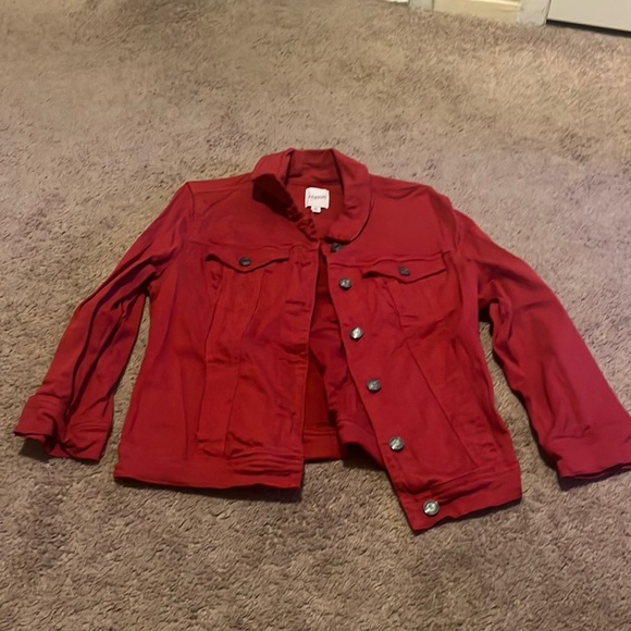 Kensie | Jackets & Coats | Red 34 Denim Jacket | Poshmark